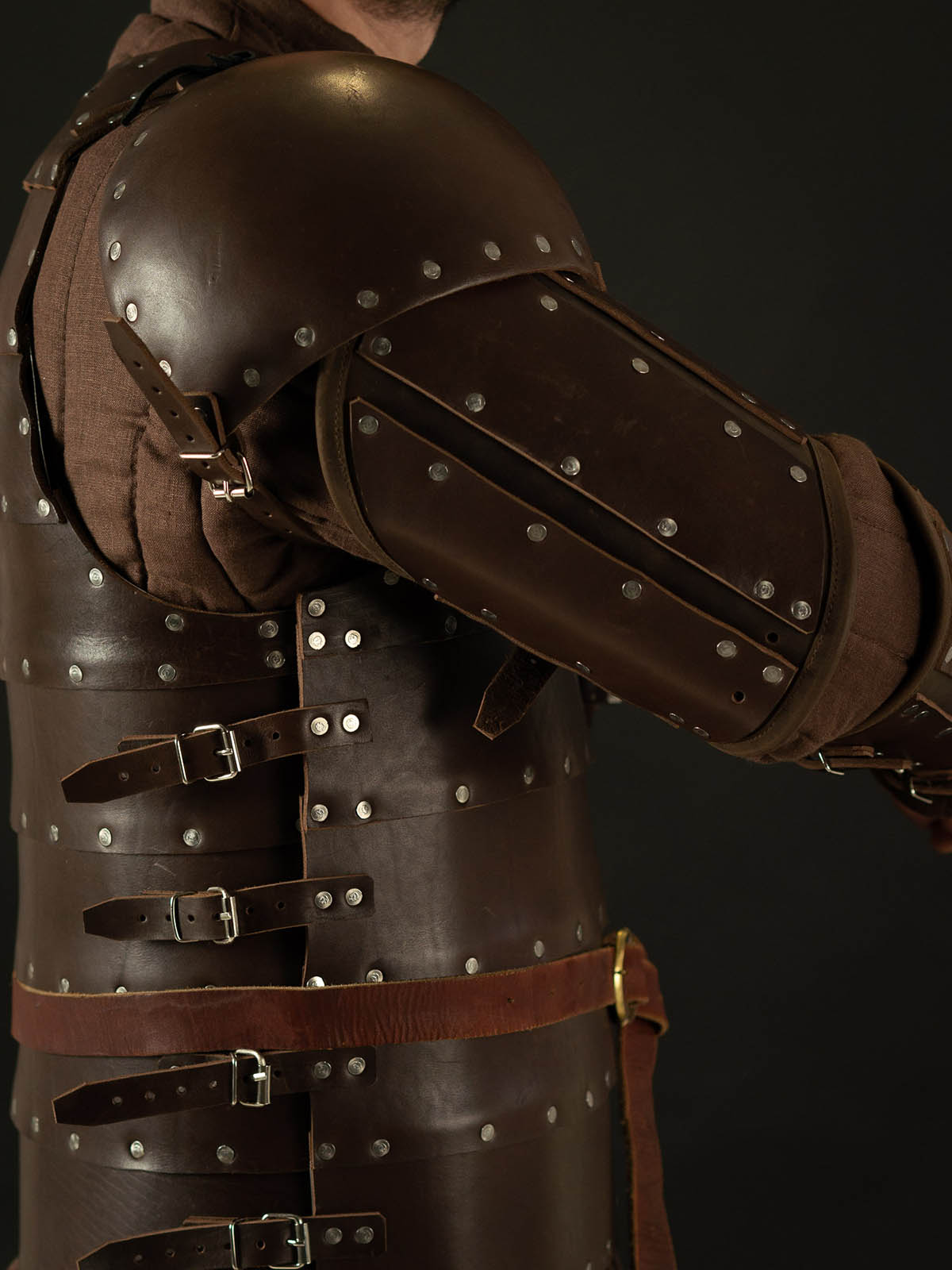 Brigandine arm armour — splinted arms' protection for sale | Steel Mastery